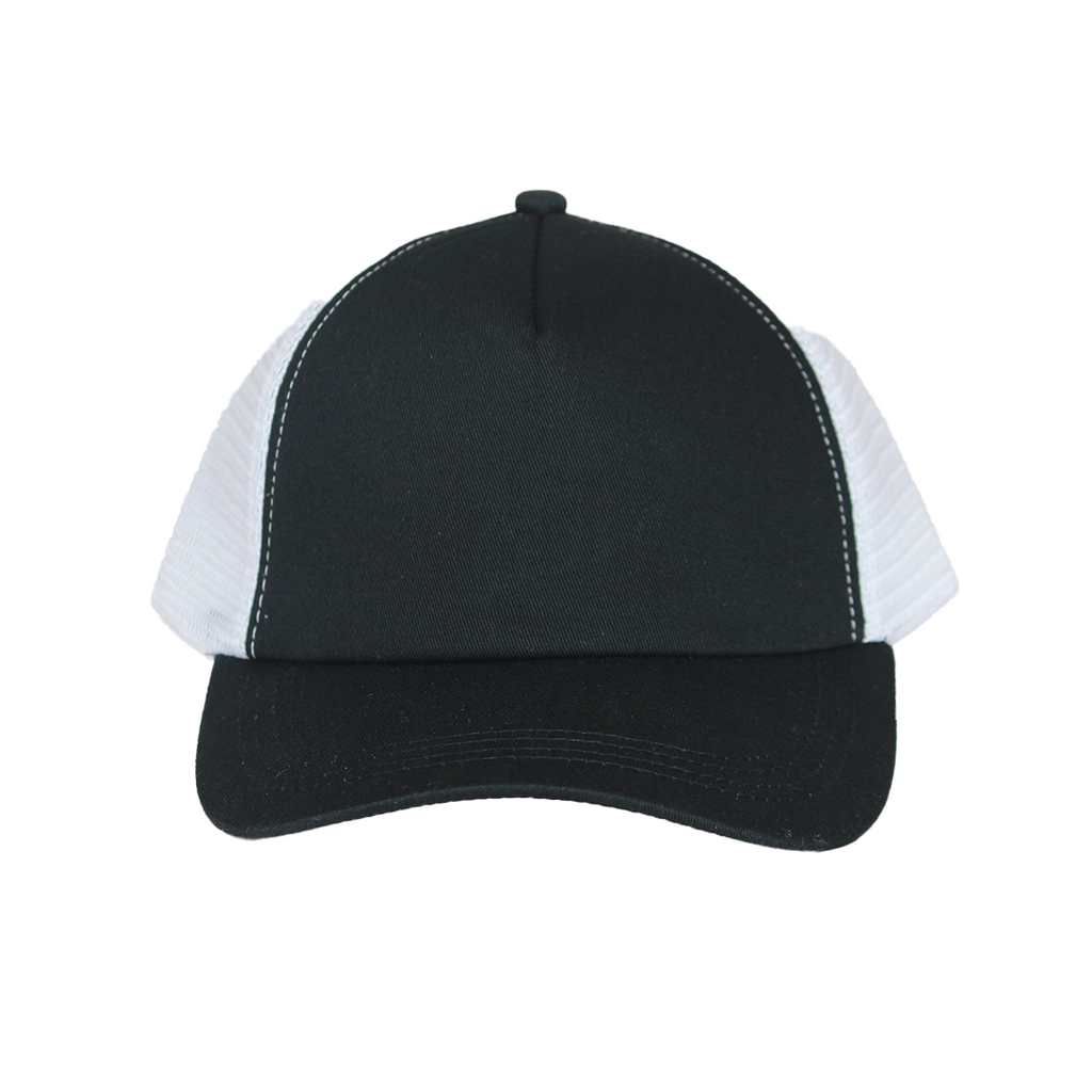 GORRA COMBINADA DE MALLA CON DRILL 5 PANEL | T-Shirts Interamerica, S.A.